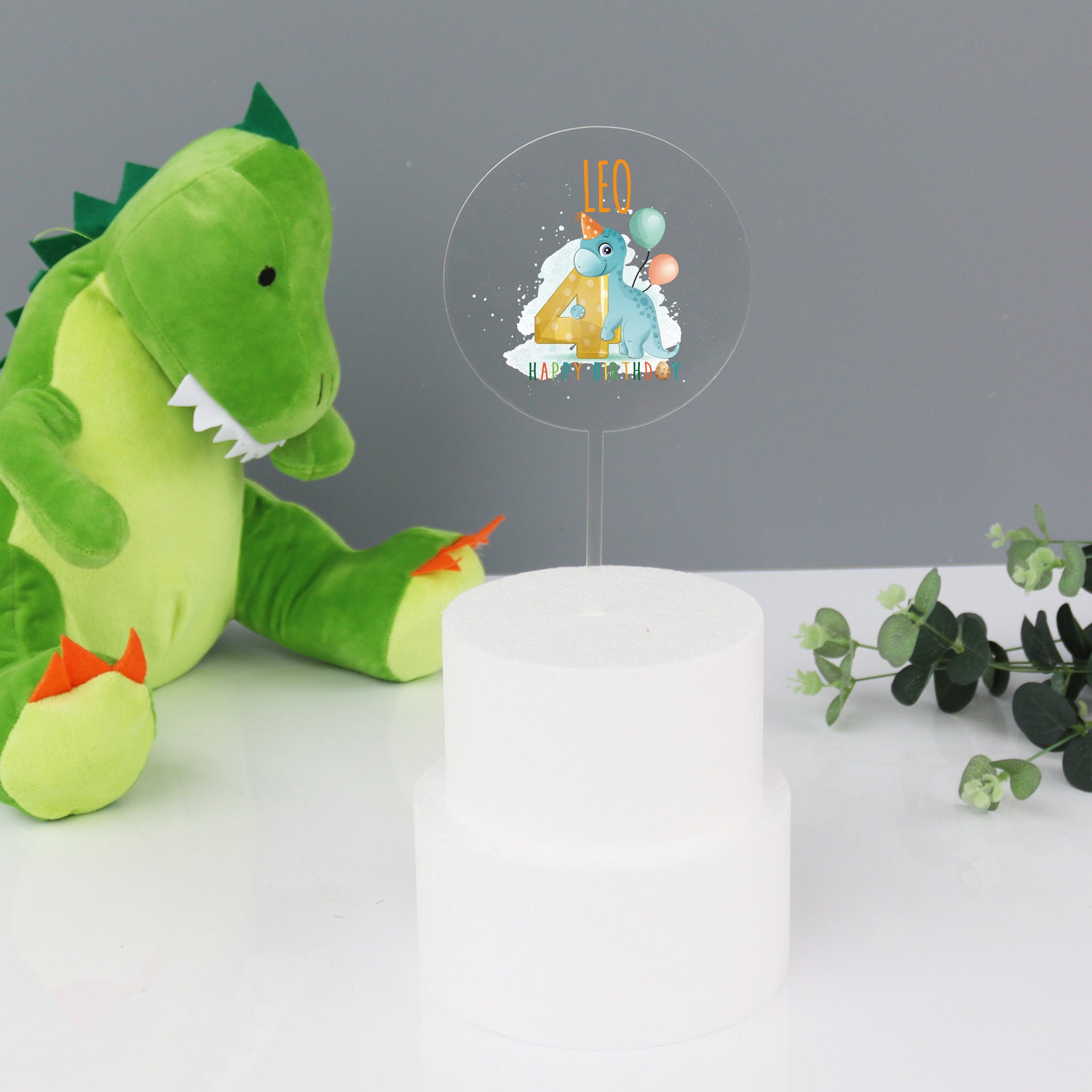 Personalised Dinosaur Theme Cake Topper – PerfectPersonalisedGifts