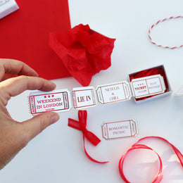 Personalised Date Ideas Ticket Stub Tokens Valentine's Day ...