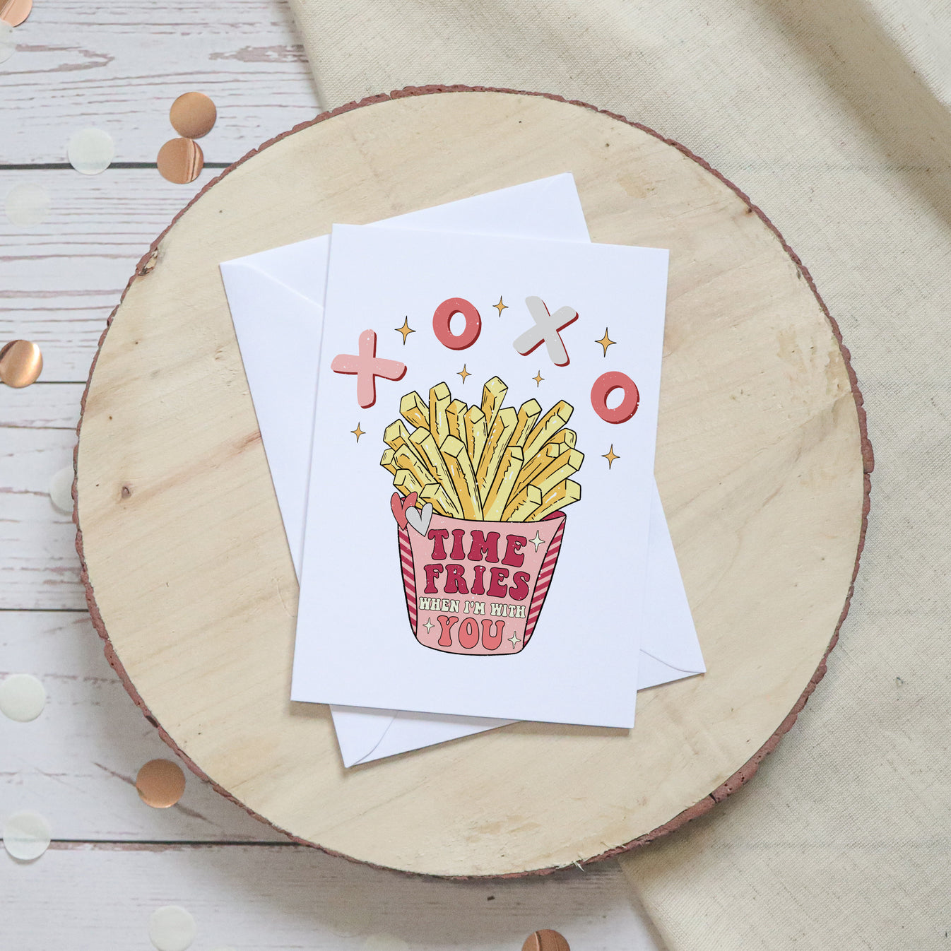 Funny 'Time Fries' Valentine's Card – PerfectPersonalisedGifts
